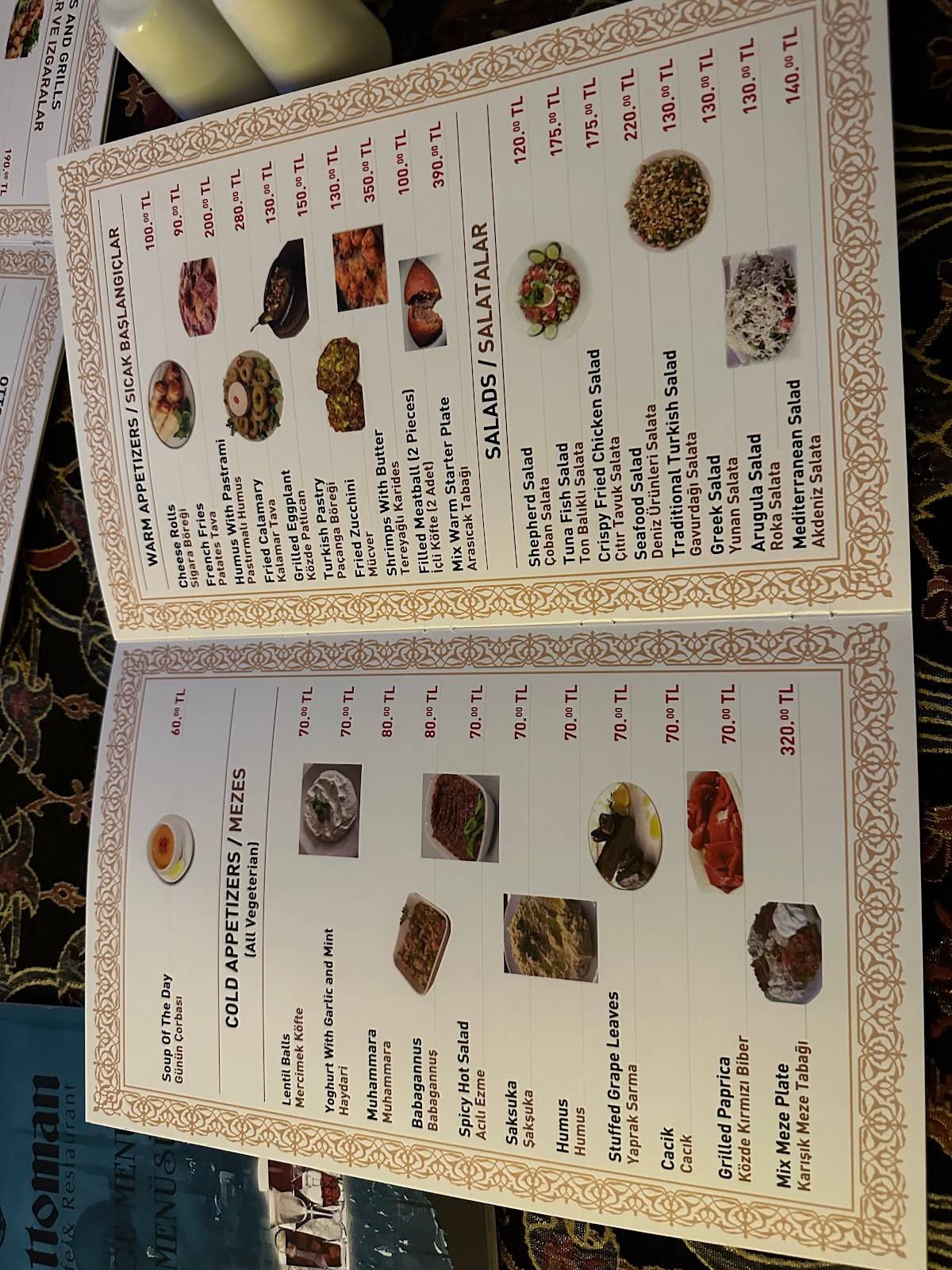 Menu at Old Ottoman Cafe & Restaurant, Istanbul, Cağaloğlu Hamamı Sk ...