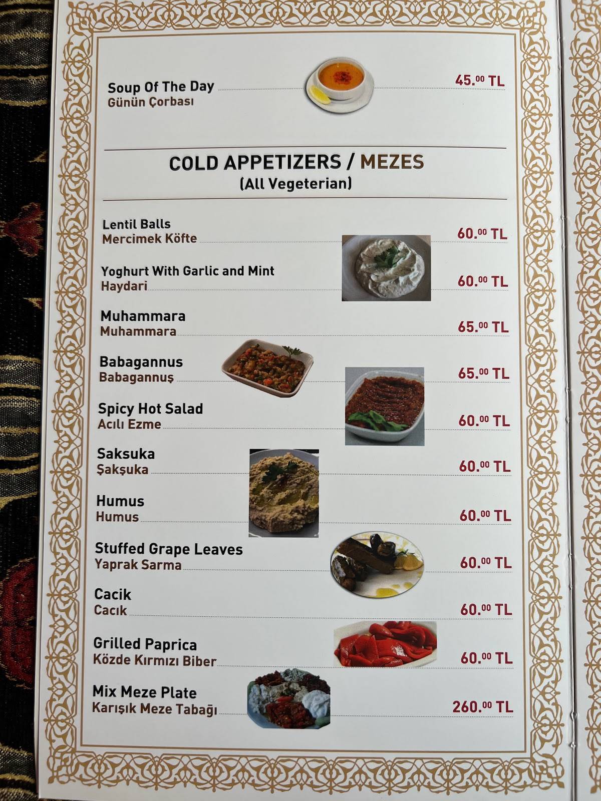 Menu at Old Ottoman Cafe & Restaurant, Istanbul, Cağaloğlu Hamamı Sk ...