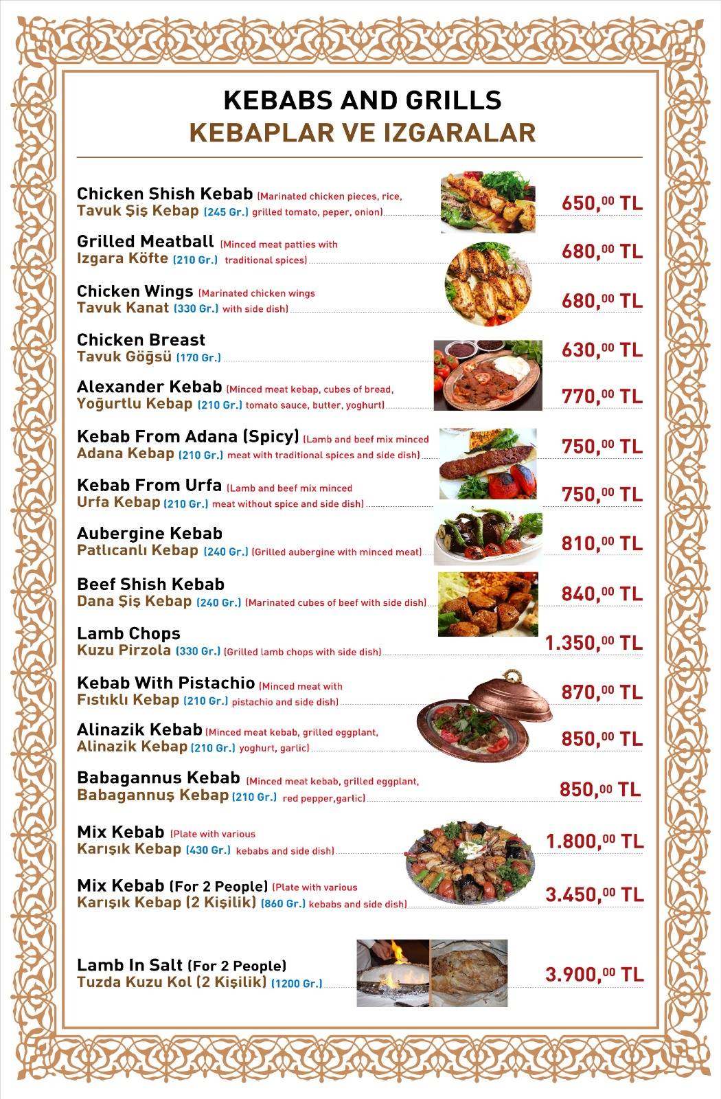 Menu at Old Ottoman Cafe & Restaurant, Istanbul, Cağaloğlu Hamamı Sk ...