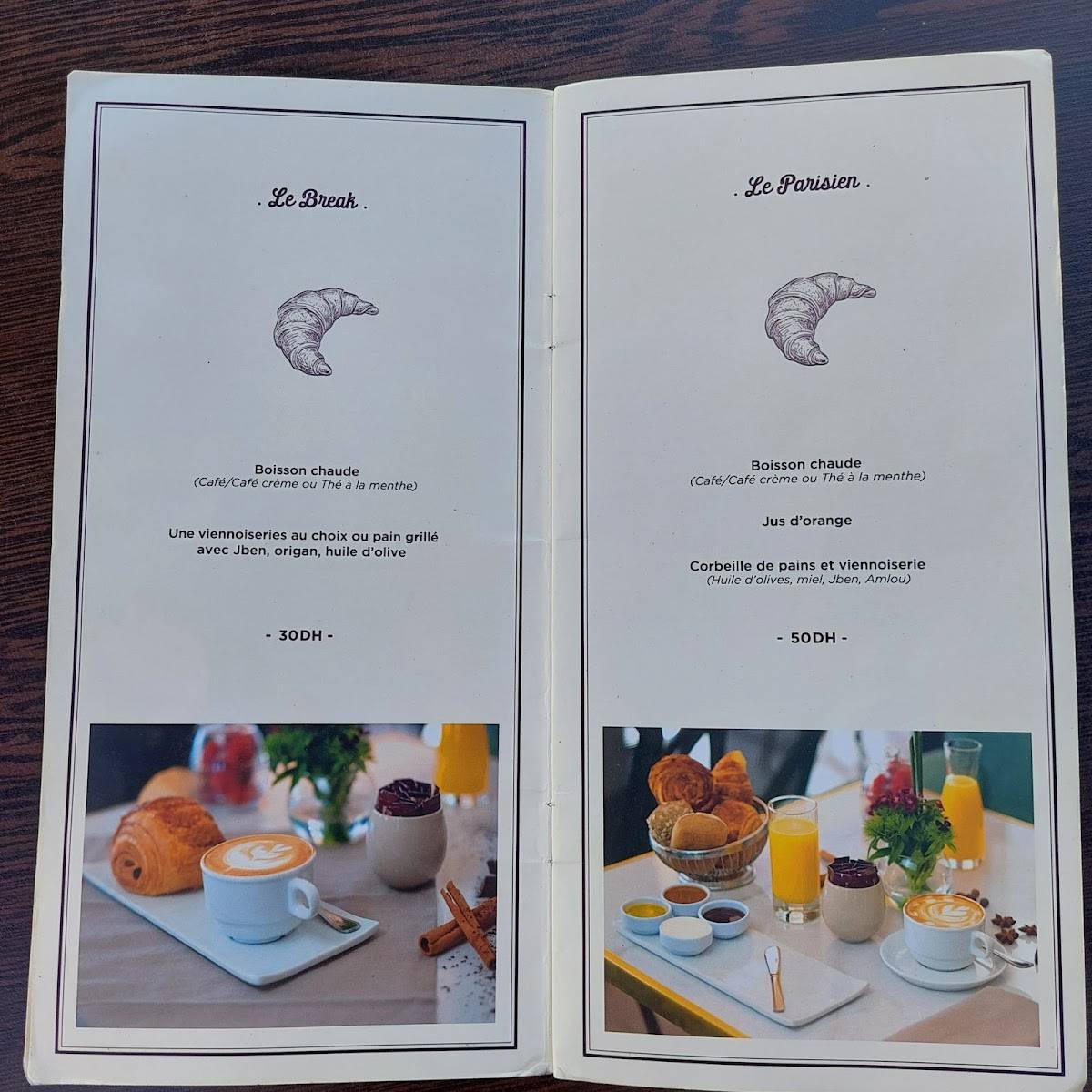 Menu at Oliveri Café Marina cafe, Agadir