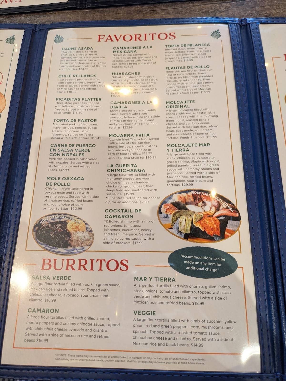 Menu at El Milagro Mexican Bar & Grill, Omaha