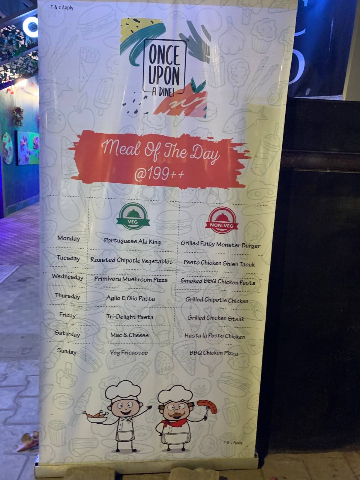 Menu at Once Upon A Dine, Mumbai