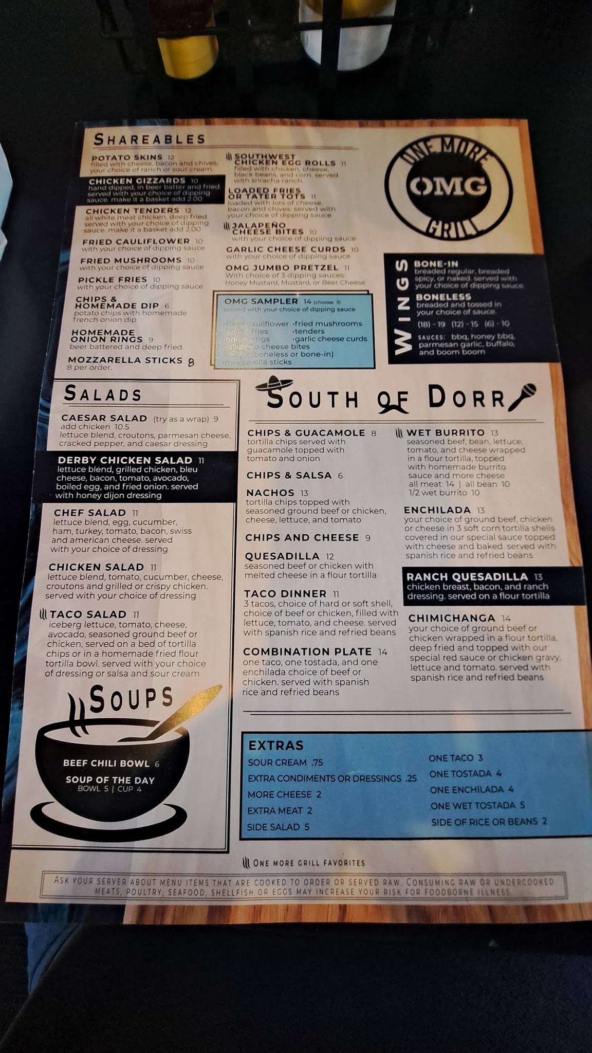 Menu at One More Grill pub & bar, Dorr