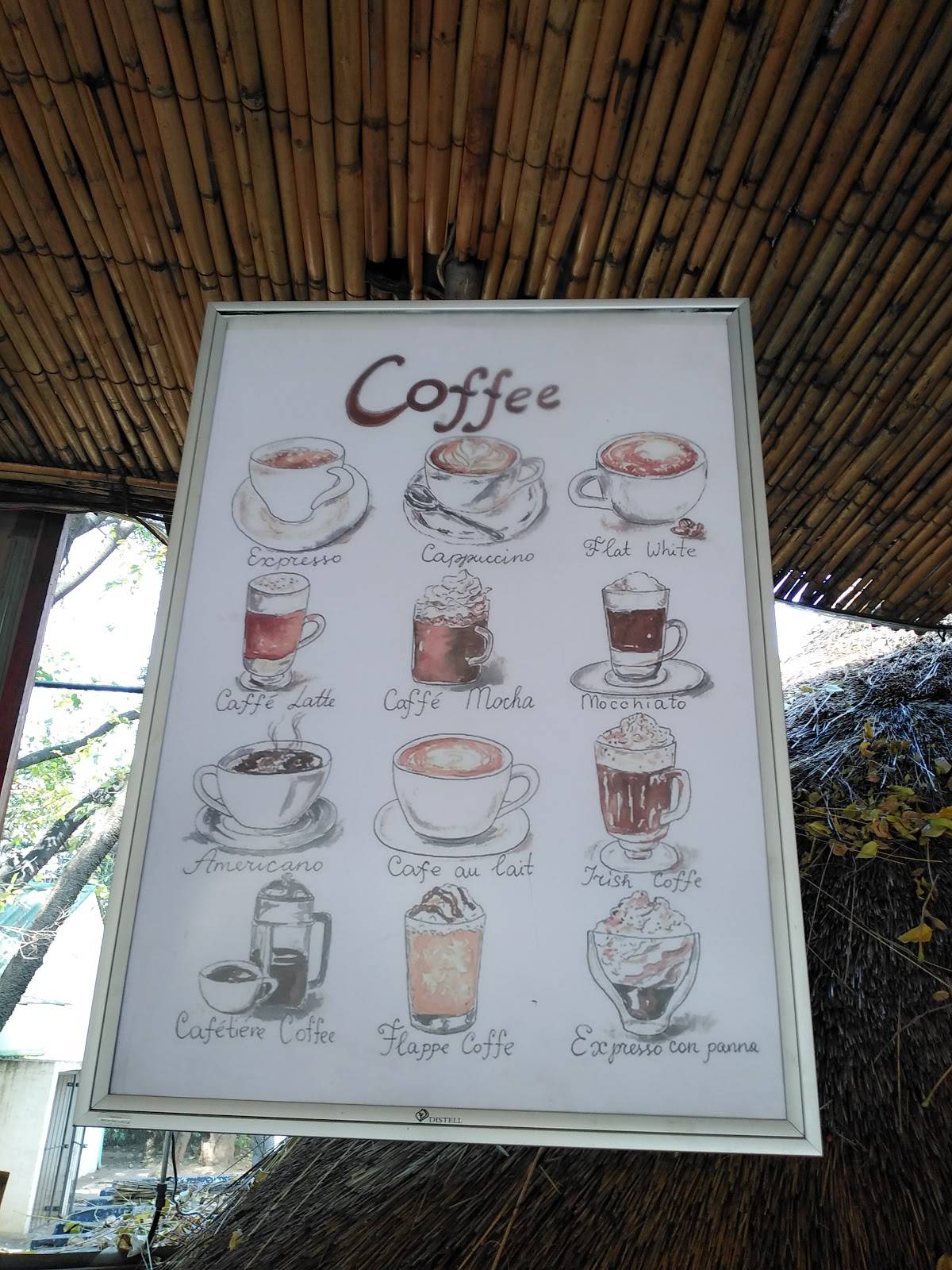 Menu at Oppiplaas restaurant, Pretoria