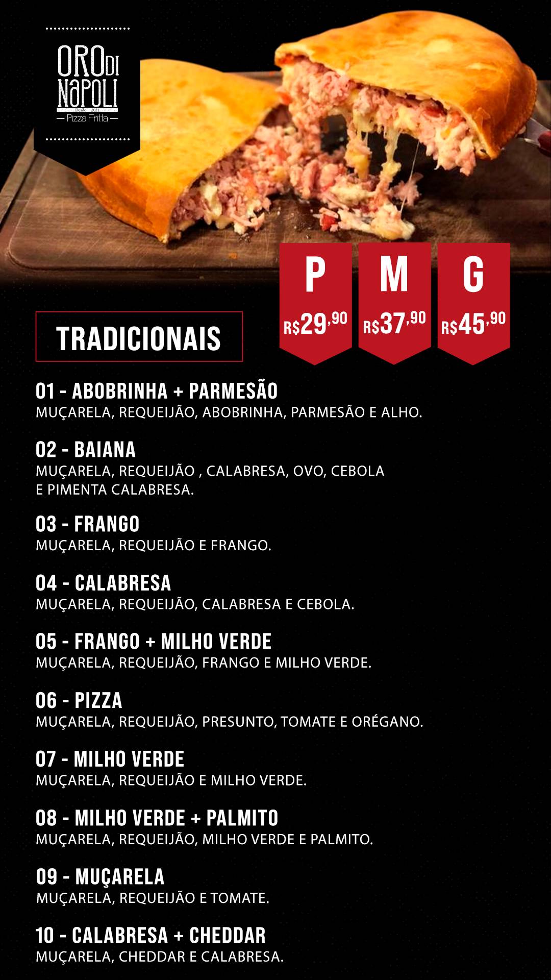 Menu em Oro di Napoli Pizzaria, Curitiba