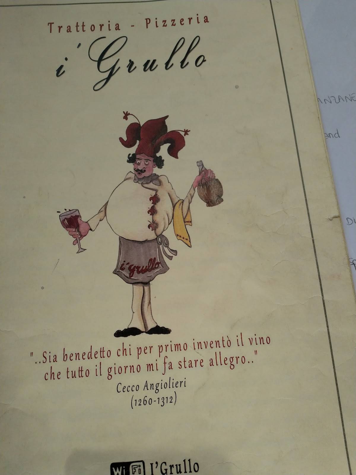 Menu at Osteria Giglio d'oro restaurant, Florence