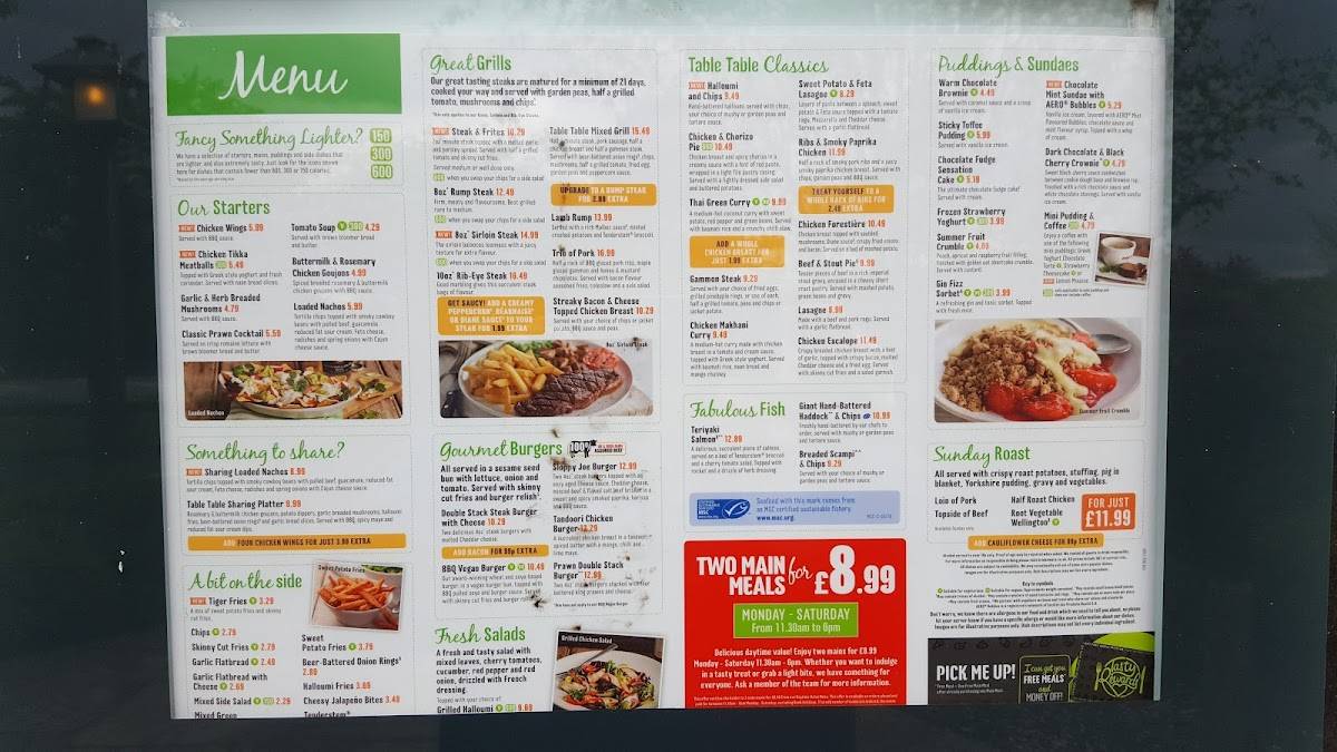 Menu at Oswalds Cross Table Table restaurant, Oswestry