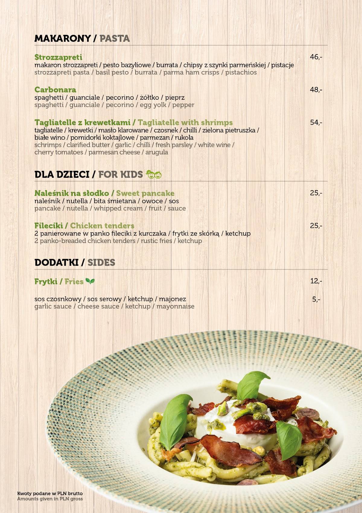 Menu at Restauracja Mała Czarna restaurant, Oswiecim