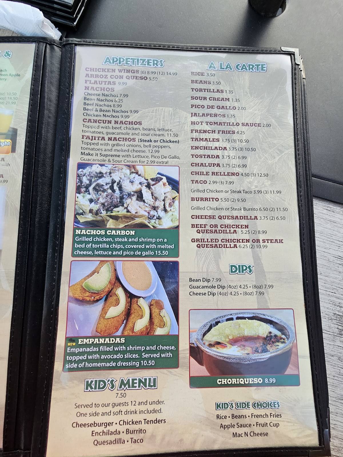Menu at Cancun Mexican Restaurant Ottawa, Ottawa