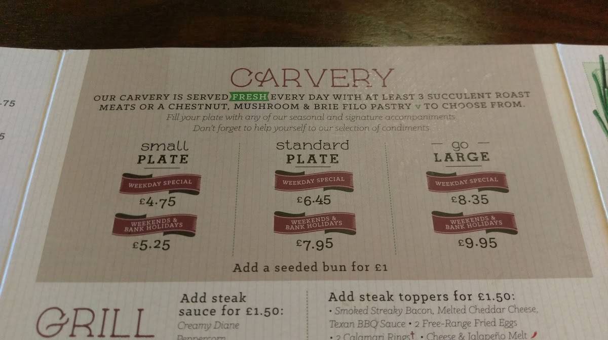Menu at Outside Inn - Wacky Warehouse restaurant, Blackpool, Whitehills ...
