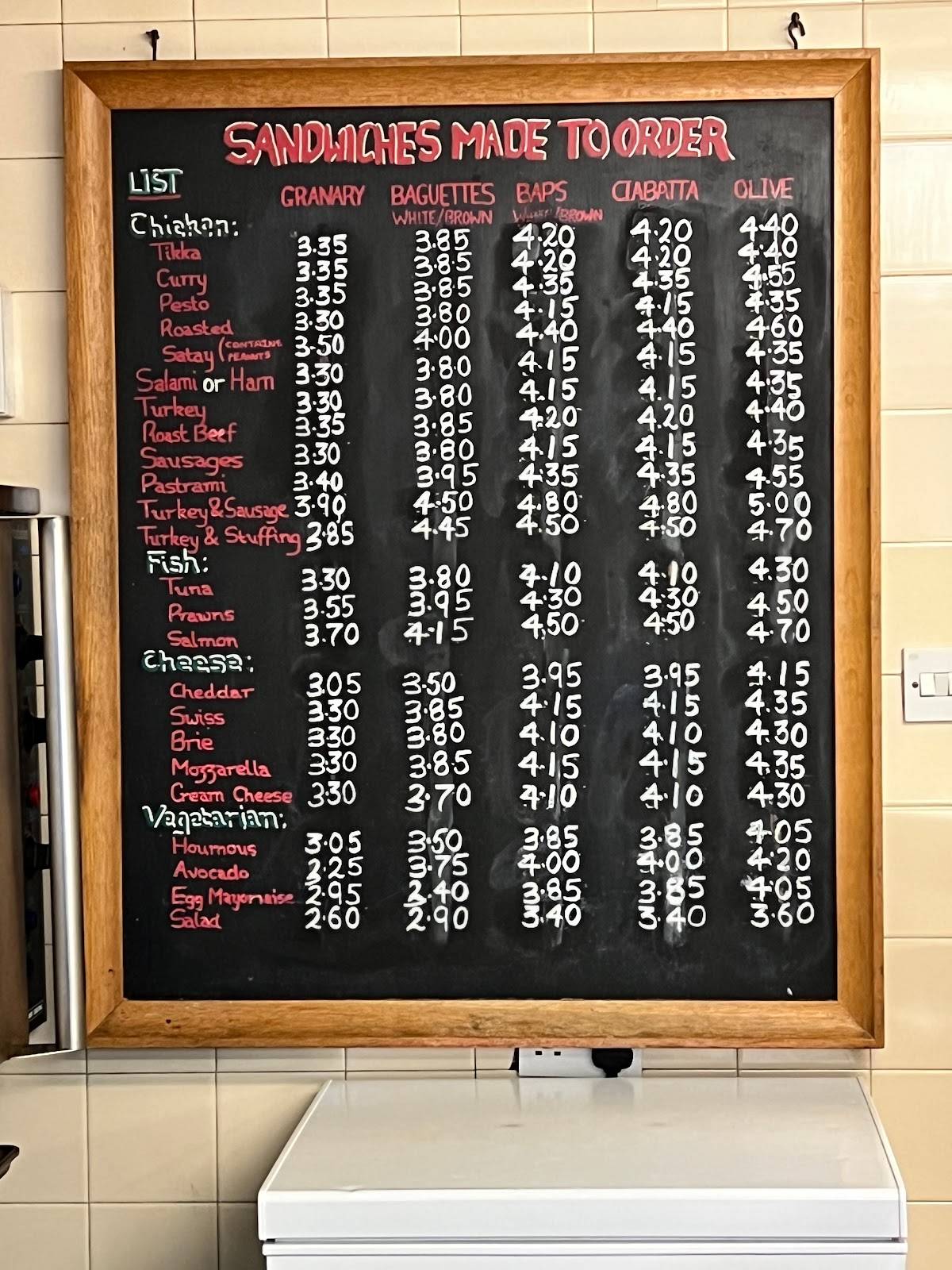 Menu at The Alternative Tuck Shop desserts, Oxford