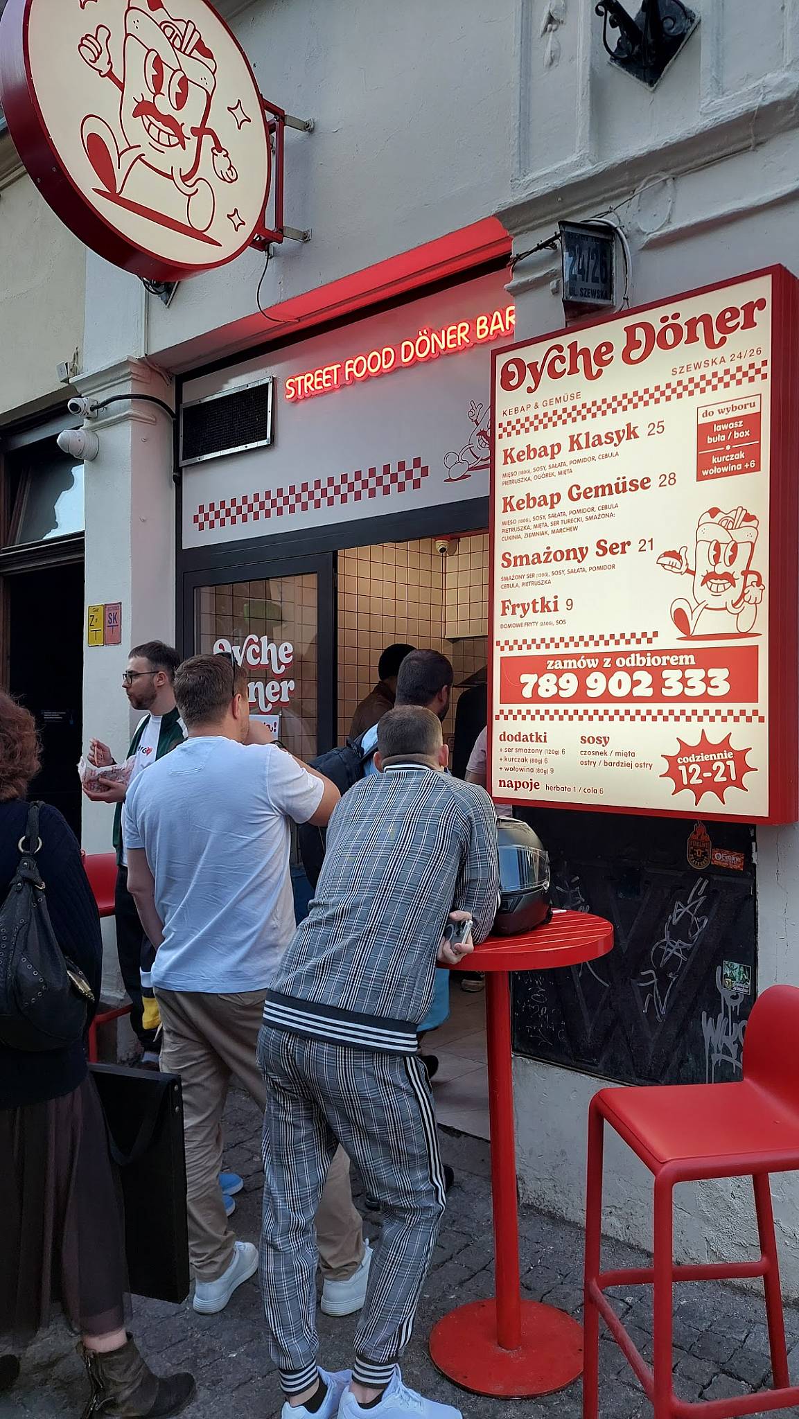 Menu at Oyche Döner restaurant, Wrocław