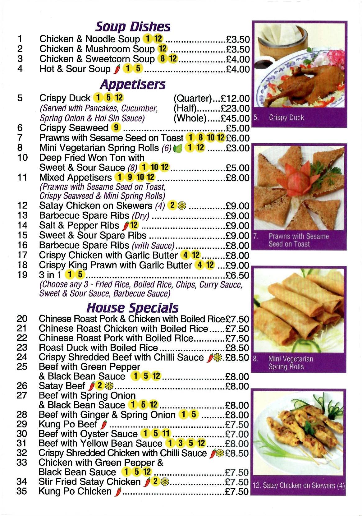 Menu at PO Lee fast food, Hook, High St