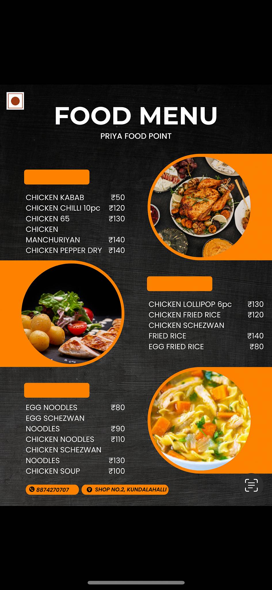 Menu at PRIYA FOOD POINT, Bengaluru