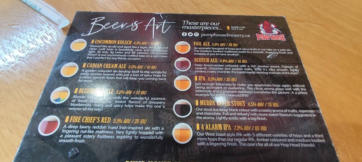 Menu at PUMP HOUSE pub & bar, Shediac