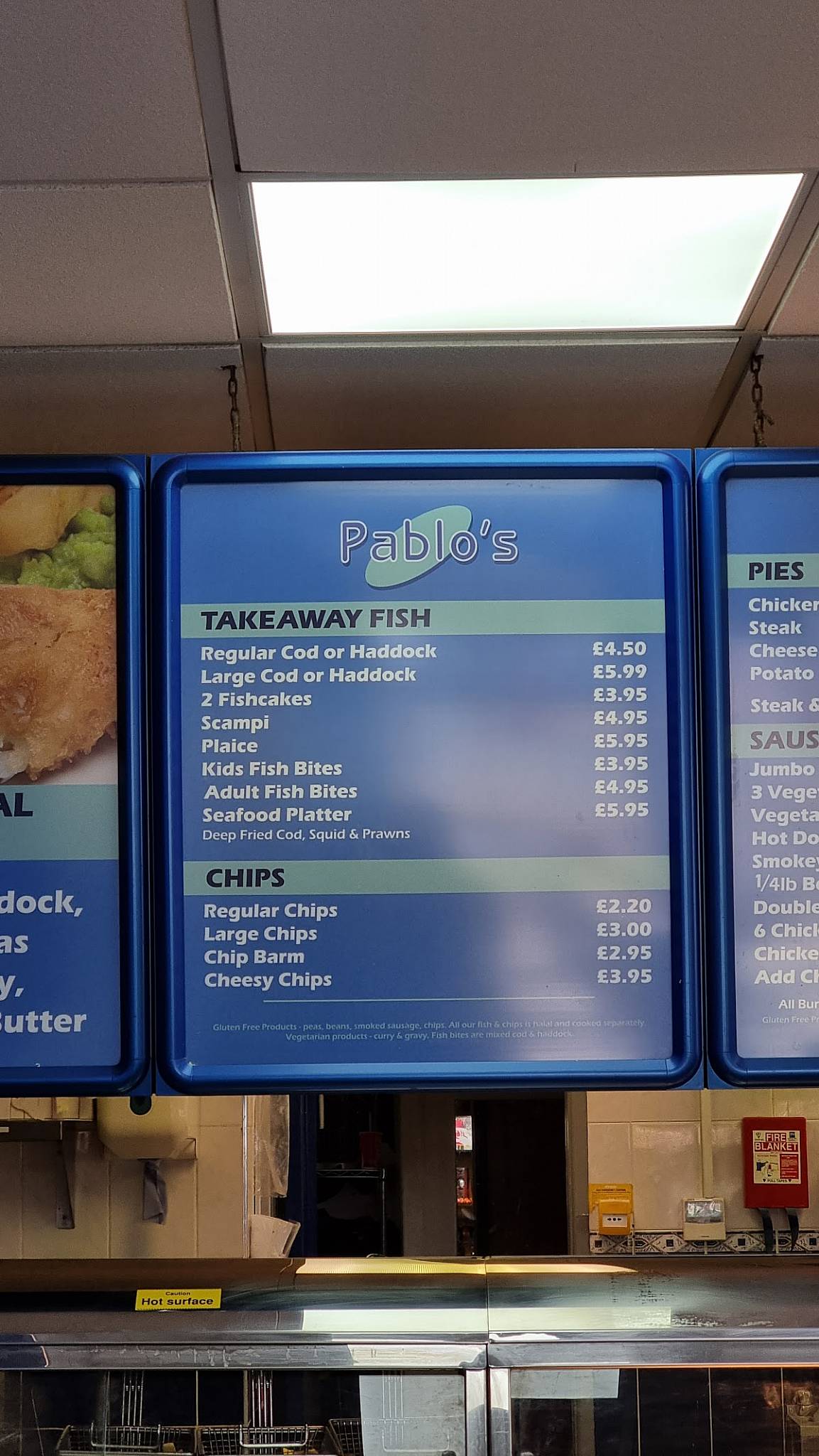 Menu at Pablo's Fish and Chips - South Shore - Blackpool restaurant ...