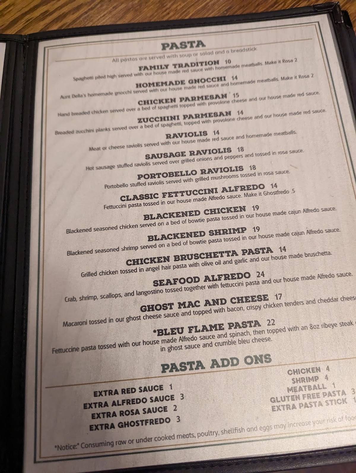 Menu at Paci's Lounge & Dining Room pub & bar, Brownsville