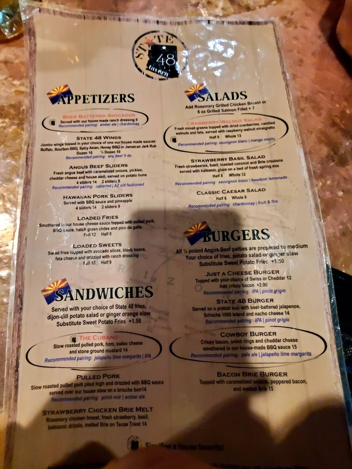 Menu at State 48 Tavern pub & bar, Page