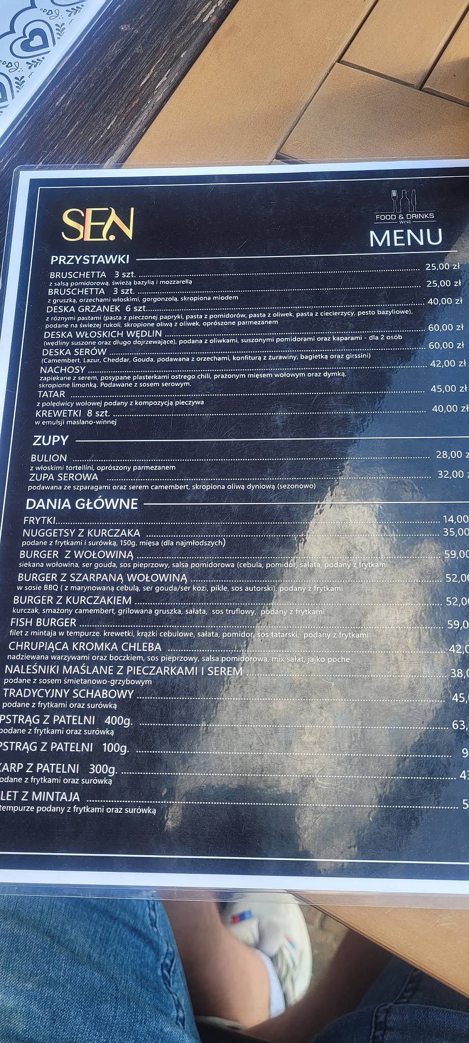 Menu at Restauracja Sen restaurant, Pajęczno