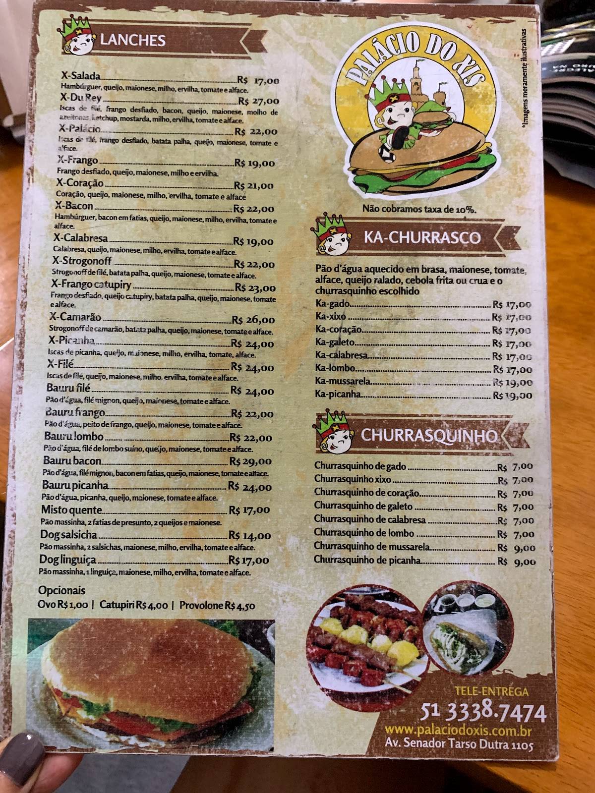 Menu em Palácio do Xis restaurante de fast food, Porto Alegre, 1105 - 3