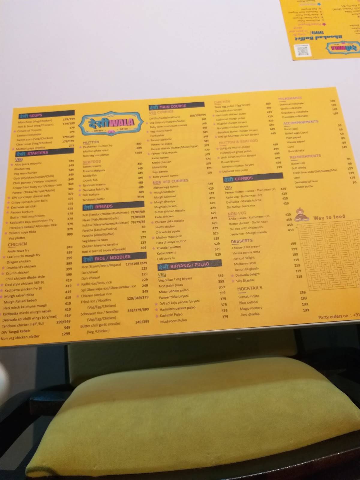 Menu at Pancharasa - The Traditional Kitchen, Hyderabad
