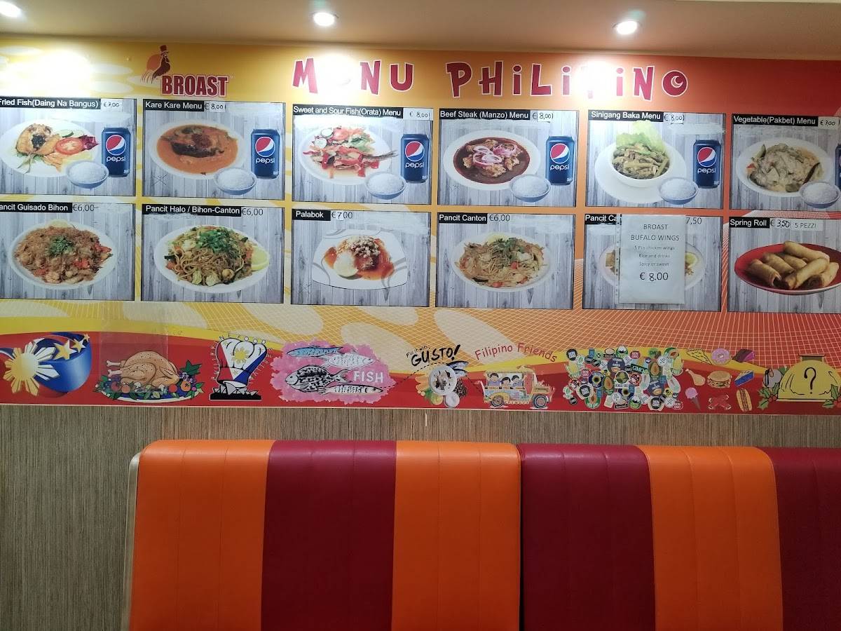 Menu au Pancit Filipino Restaurant, Rome