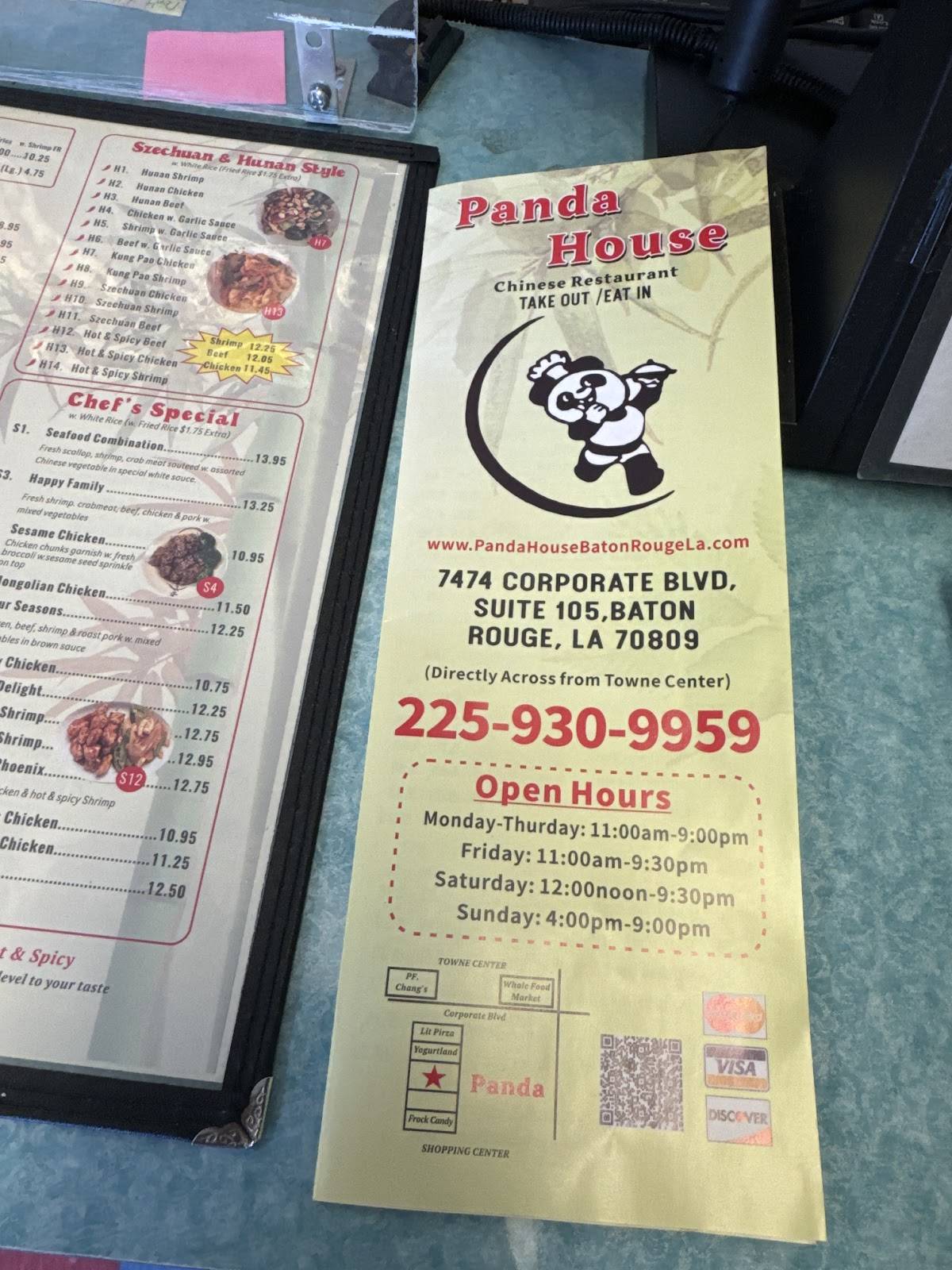 Carta del restaurante Panda House, Baton Rouge, Corporate Blvd STE 105