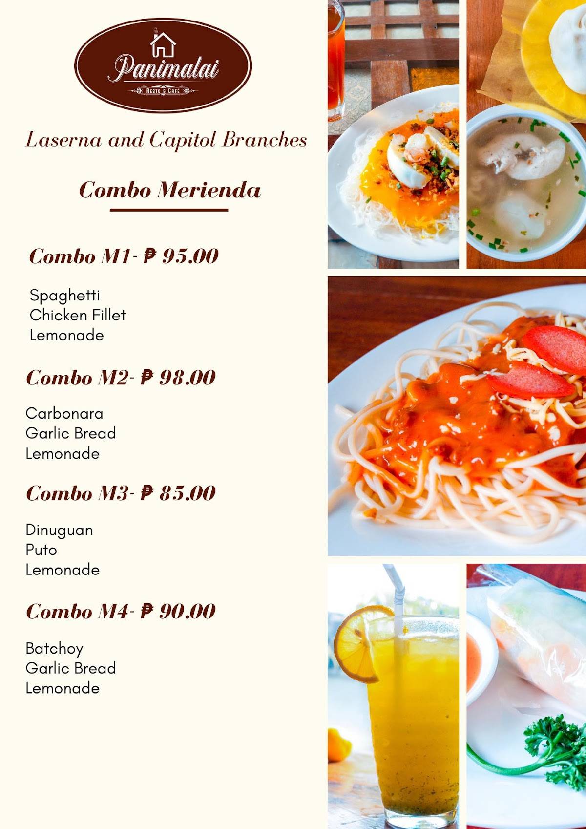 Menu at Panimalai Resto & Café restaurant, Kalibo
