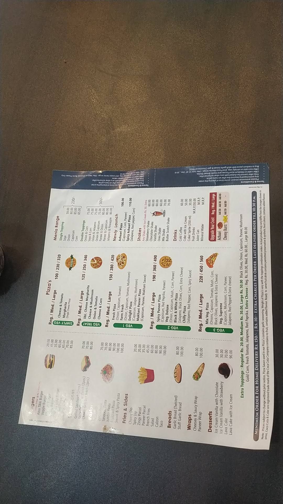 Menu at Hungry Point, Paonta Sahib, ward no. 12