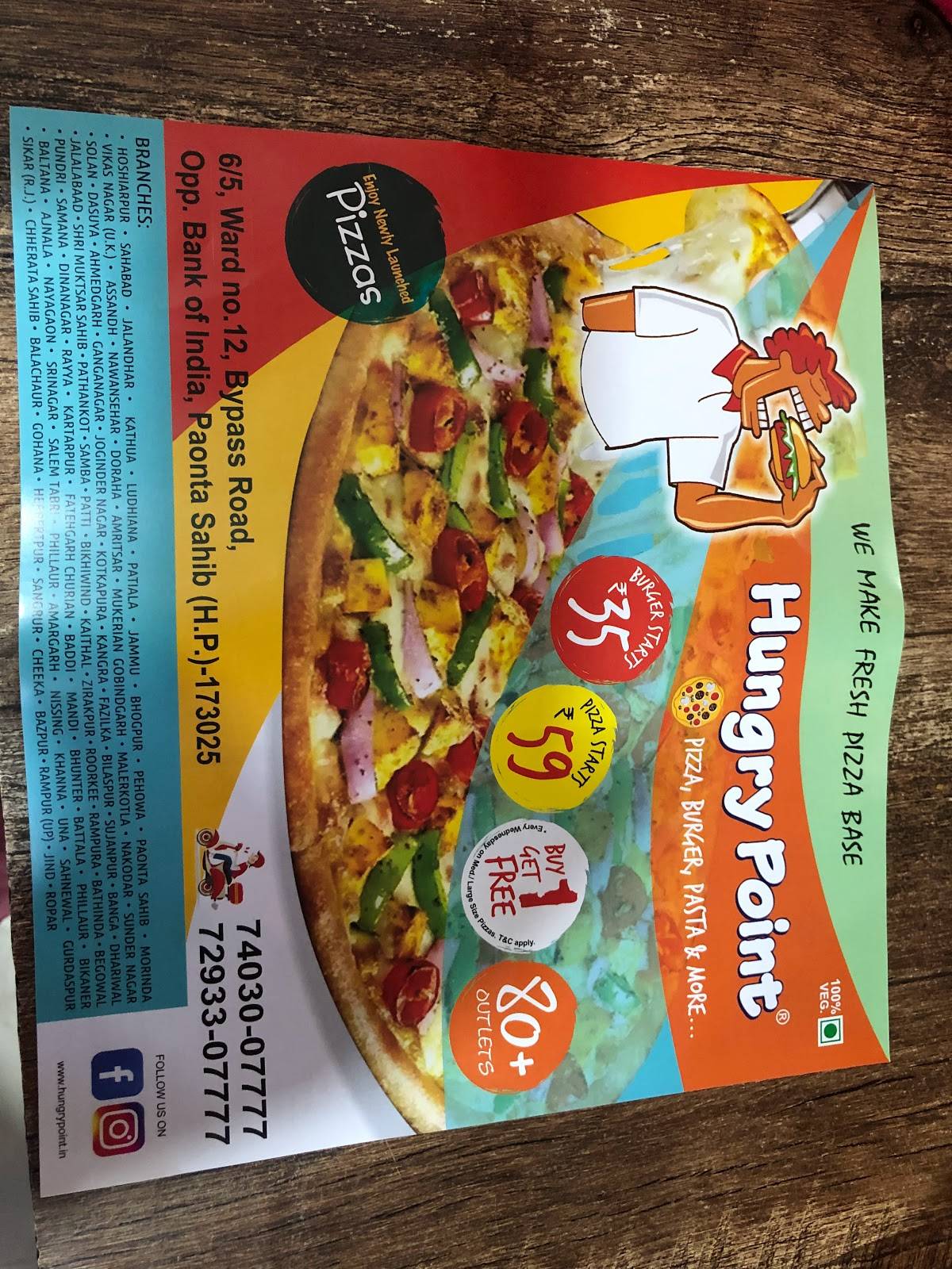 Menu at Hungry Point, Paonta Sahib, ward no. 12