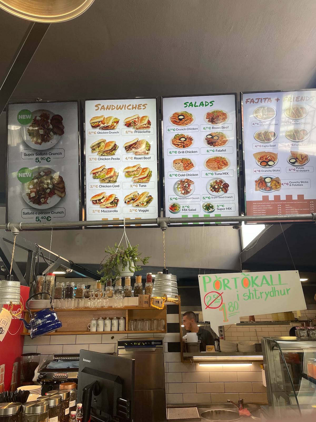 Menu au Papirun restaurant, Pristina, Johan V. Hahn
