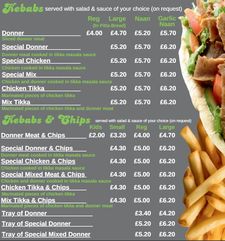 Menu at Paradise Takeaway Dewsbury fast food, Dewsbury