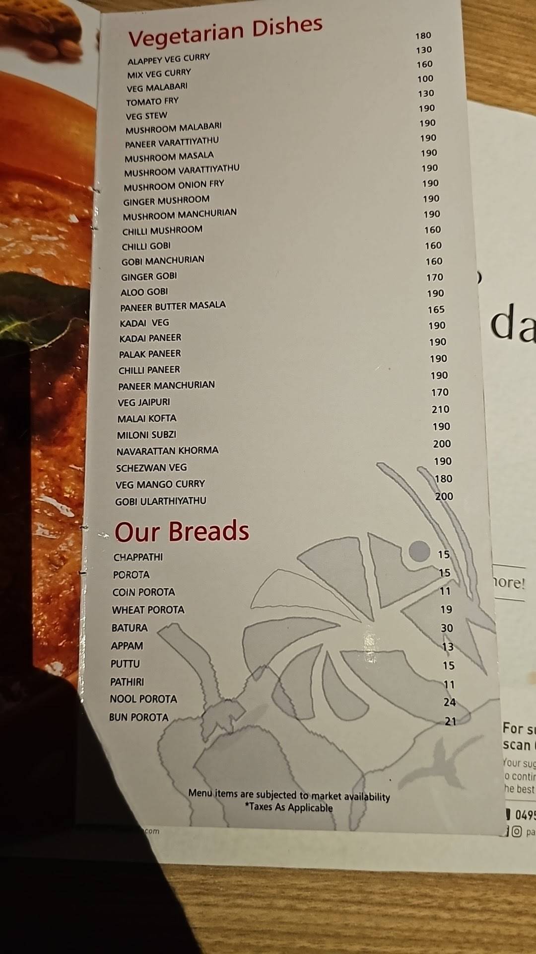 Menu at Paragon Restaurant, Kozhikode, Kannur Rd
