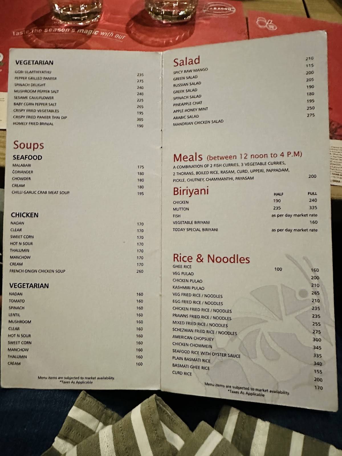 Menu at Paragon Restaurant, Kozhikode, Kannur Rd