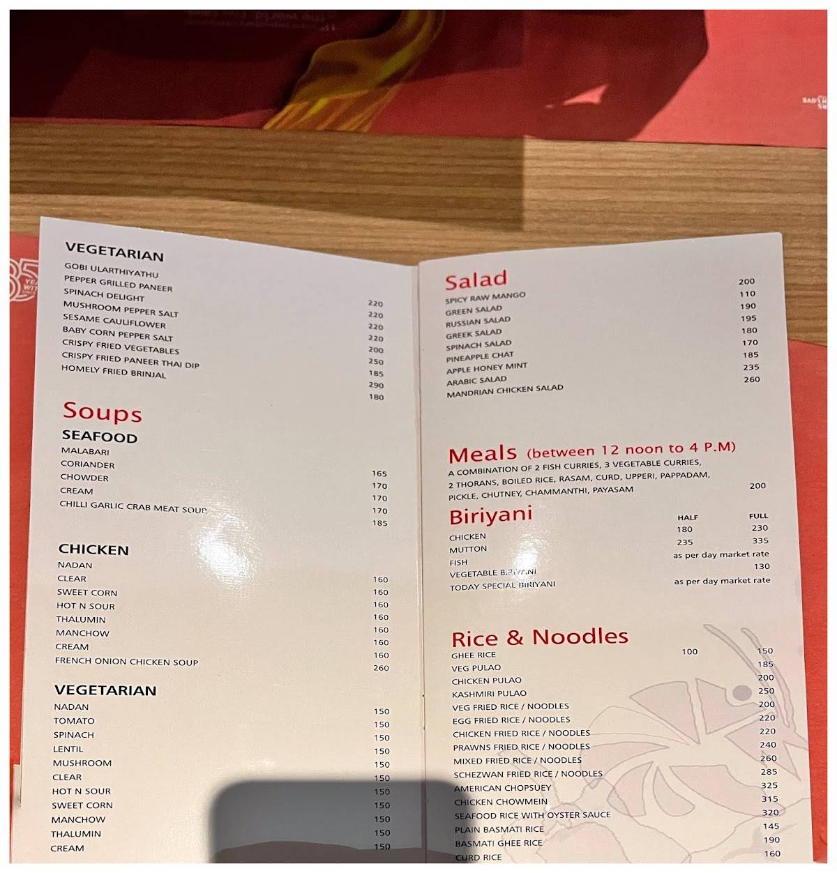 Menu at Paragon Restaurant, Kozhikode, Kannur Rd