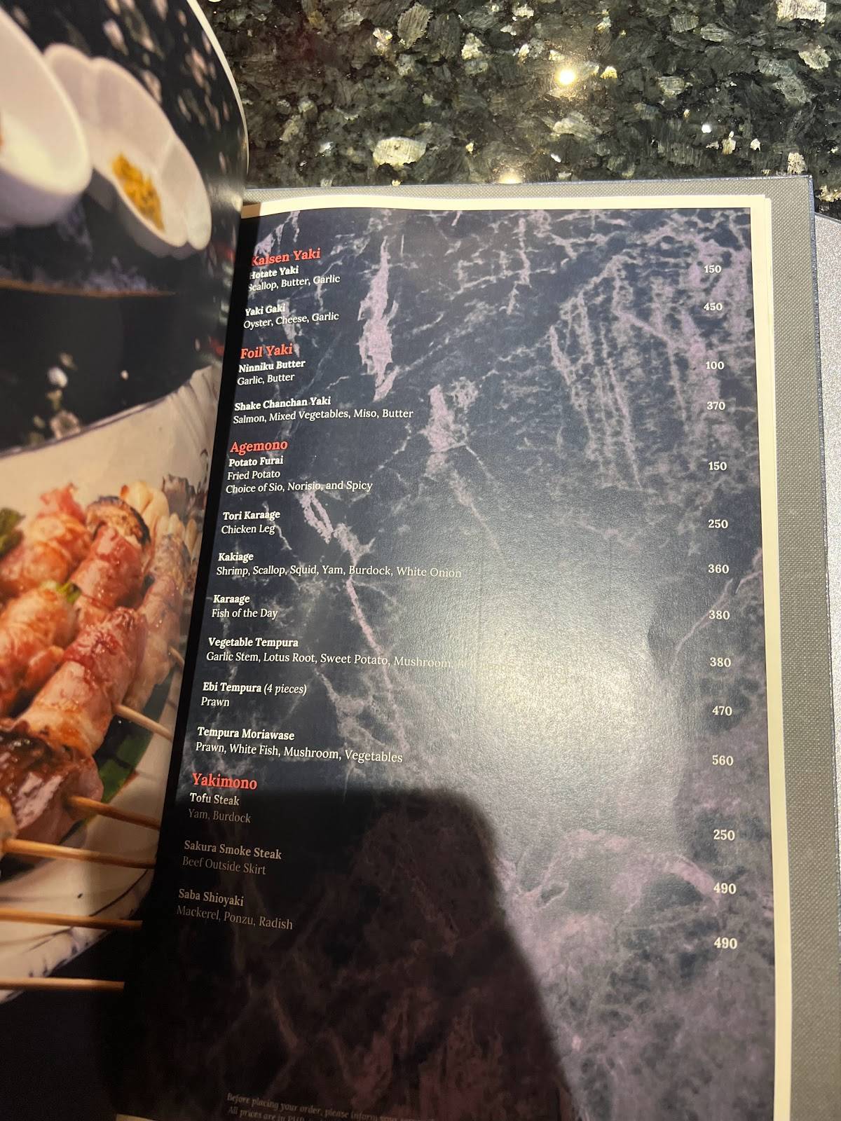 Menu at 炎舞 ENBU restaurant, Philippines, Okada Manila