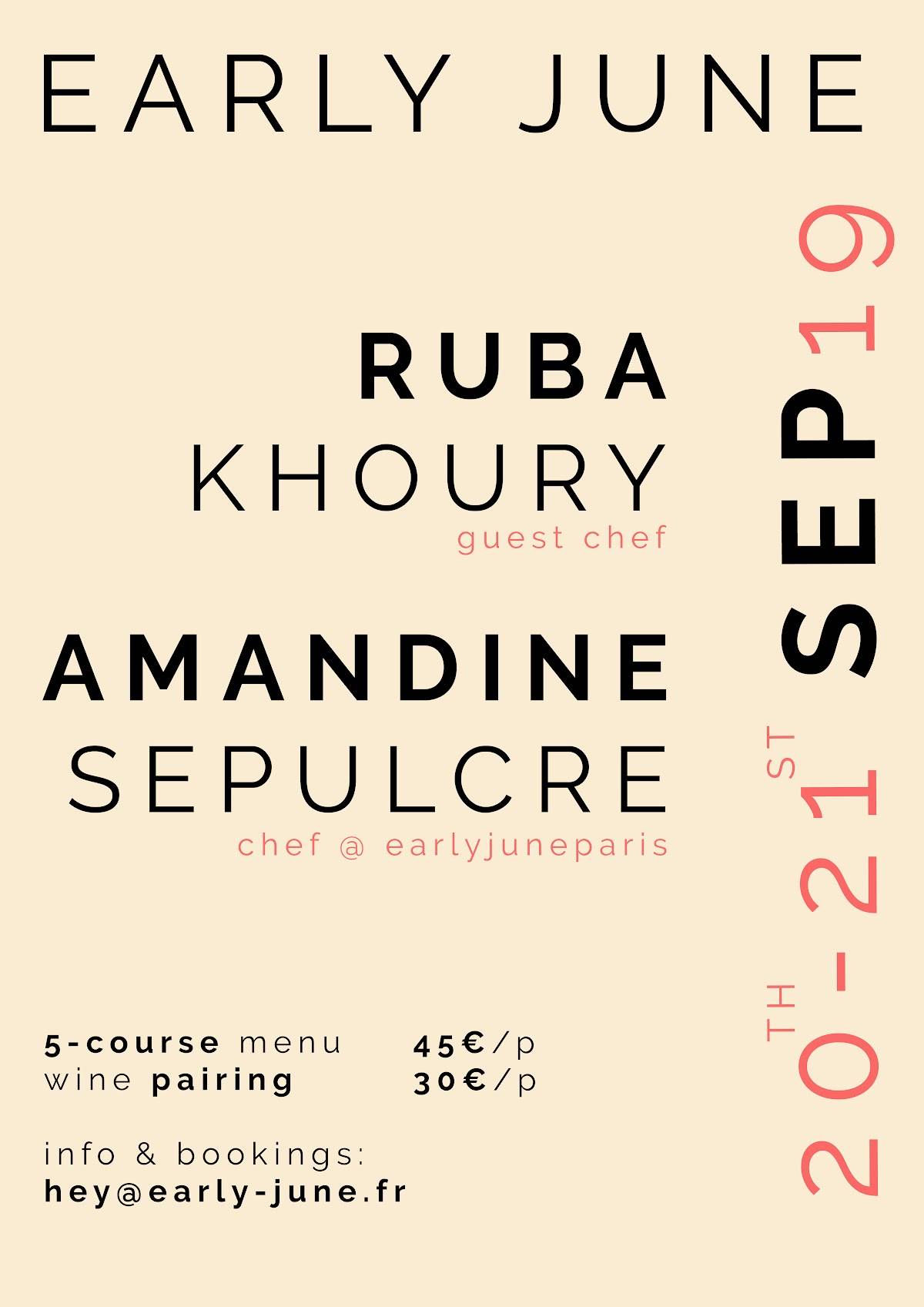 Menu at Early June pub & bar, Paris