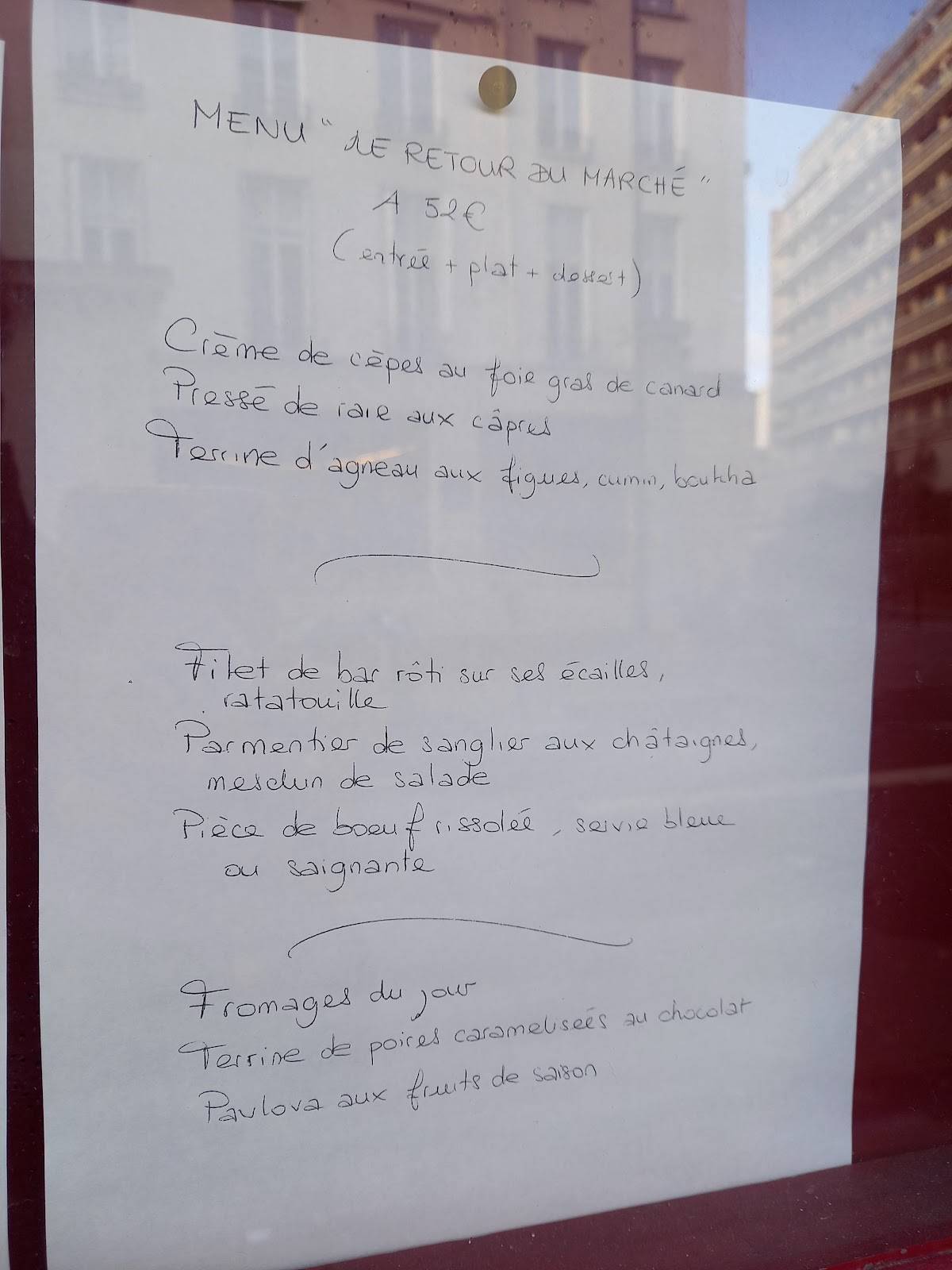 Menu au Le Repaire de Cartouche restaurant, Paris, 8 Bd des Filles du ...
