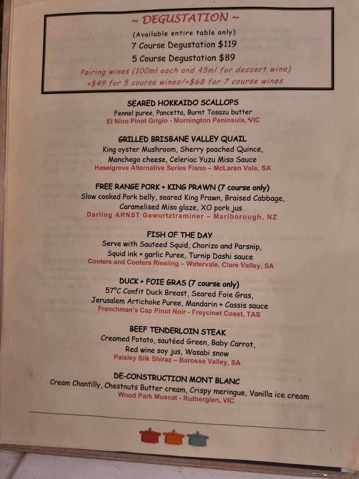 Menu at Parkway cafe, Robina