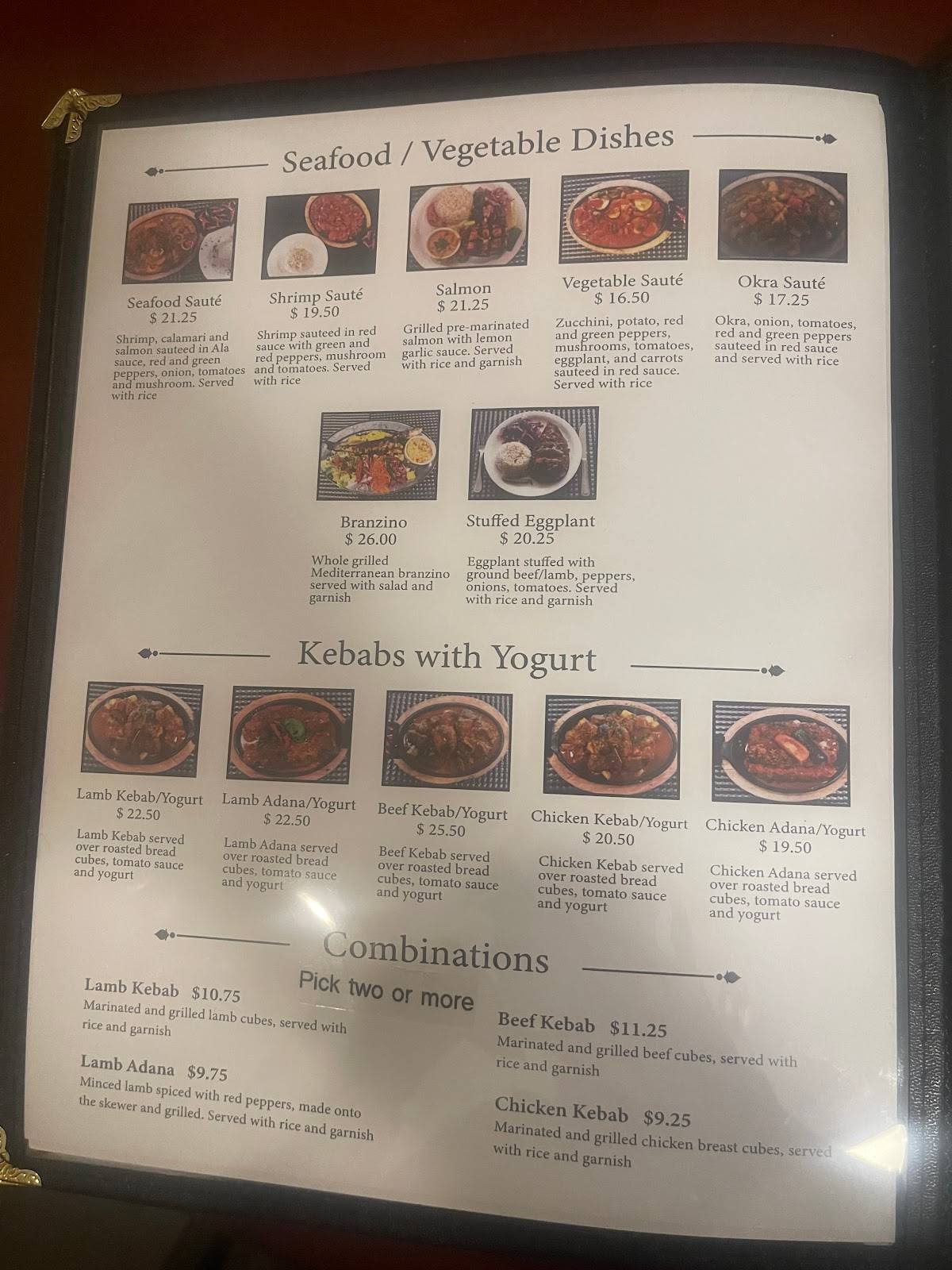 Menu at Pasha Turkish Kitchen restaurant, Willowick