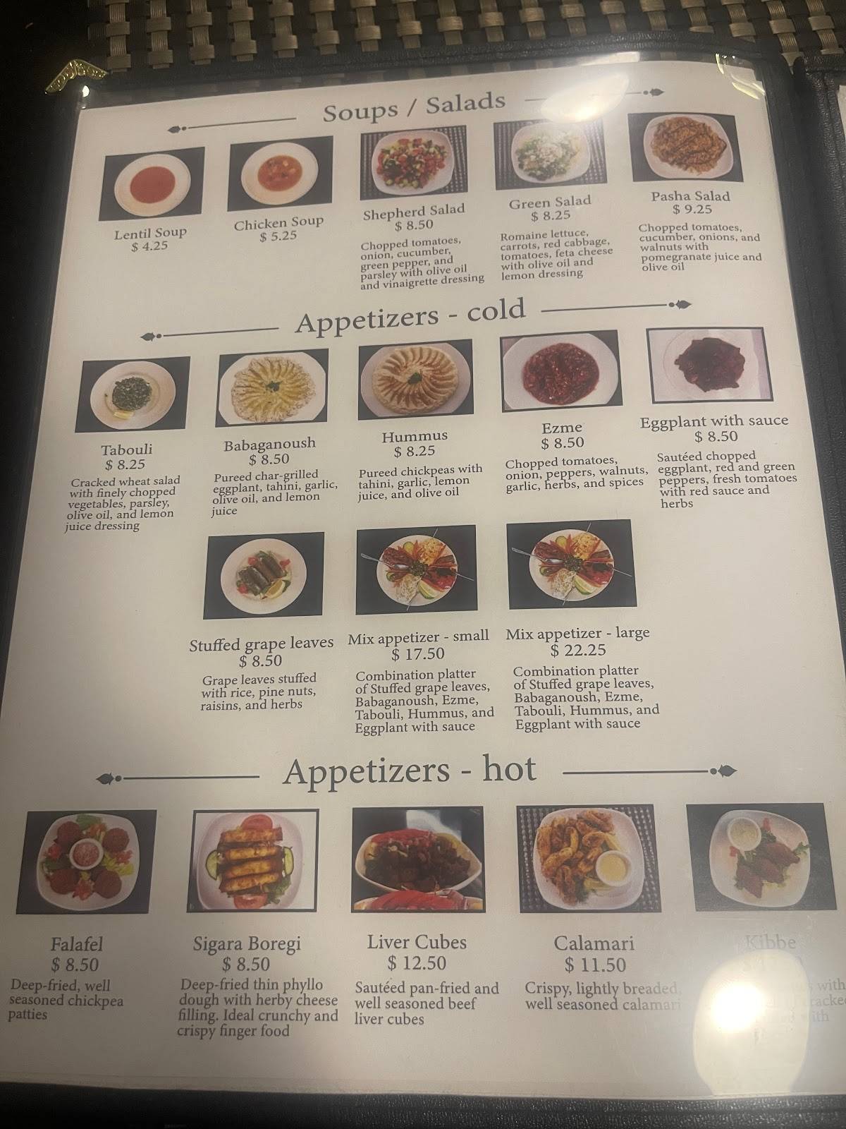 Menu at Pasha Turkish Kitchen restaurant, Willowick