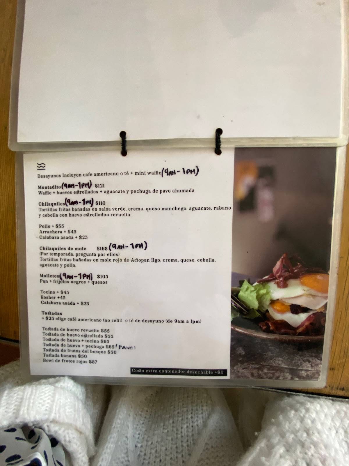 Carta de Passion Café, Pachuca de Soto