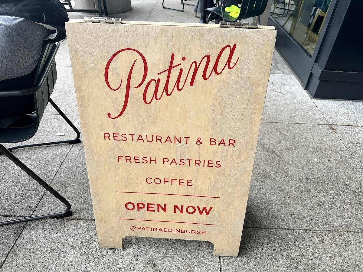 Menu at Patina Bakery and Events, Edinburgh