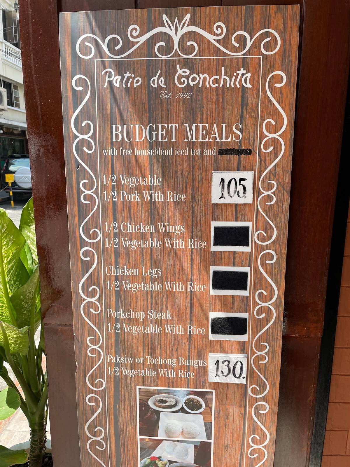 Menu at Patio de Conchita Restaurant, Manila