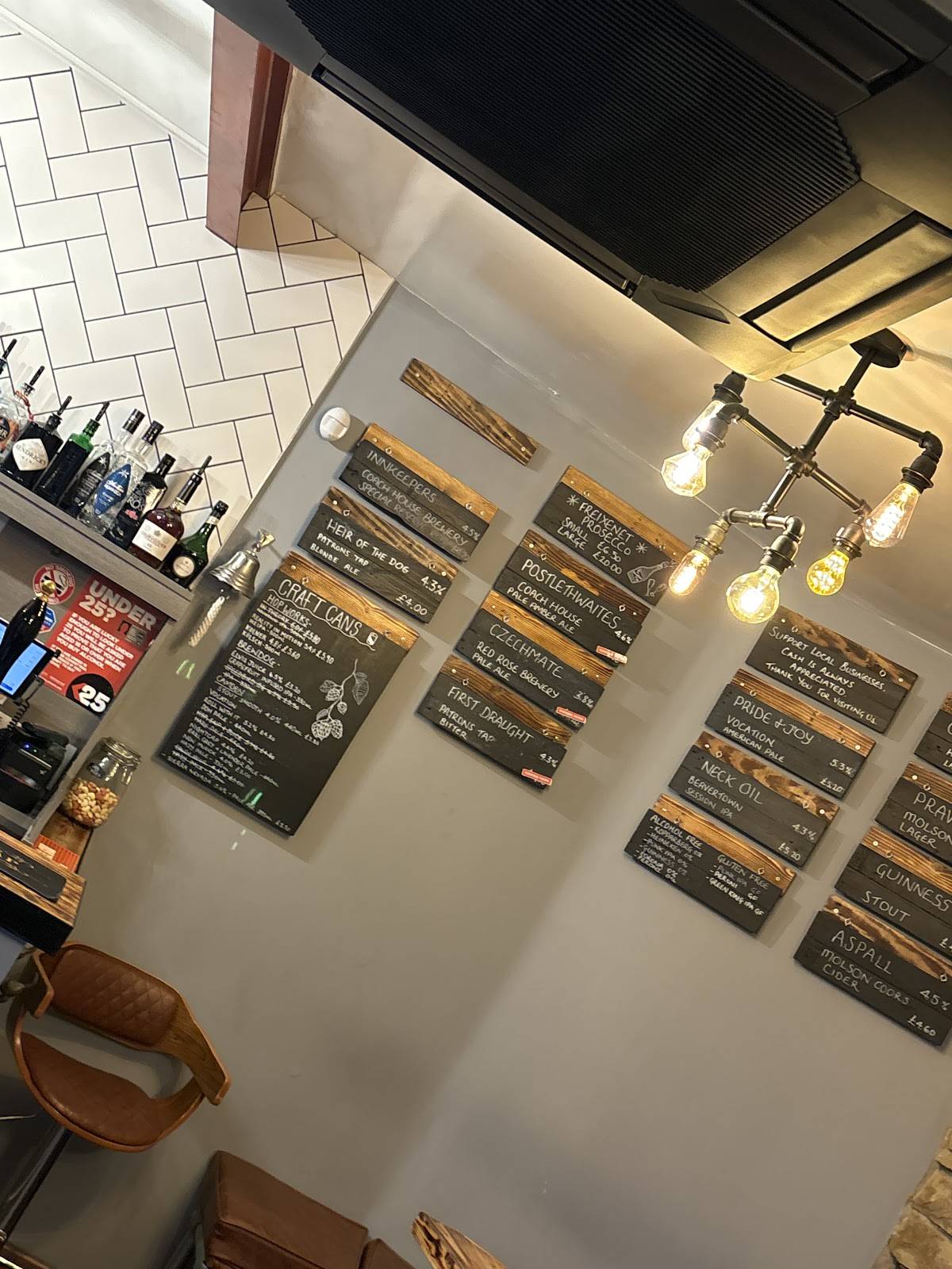 Menu at Patron's Tap pub & bar, Blackburn