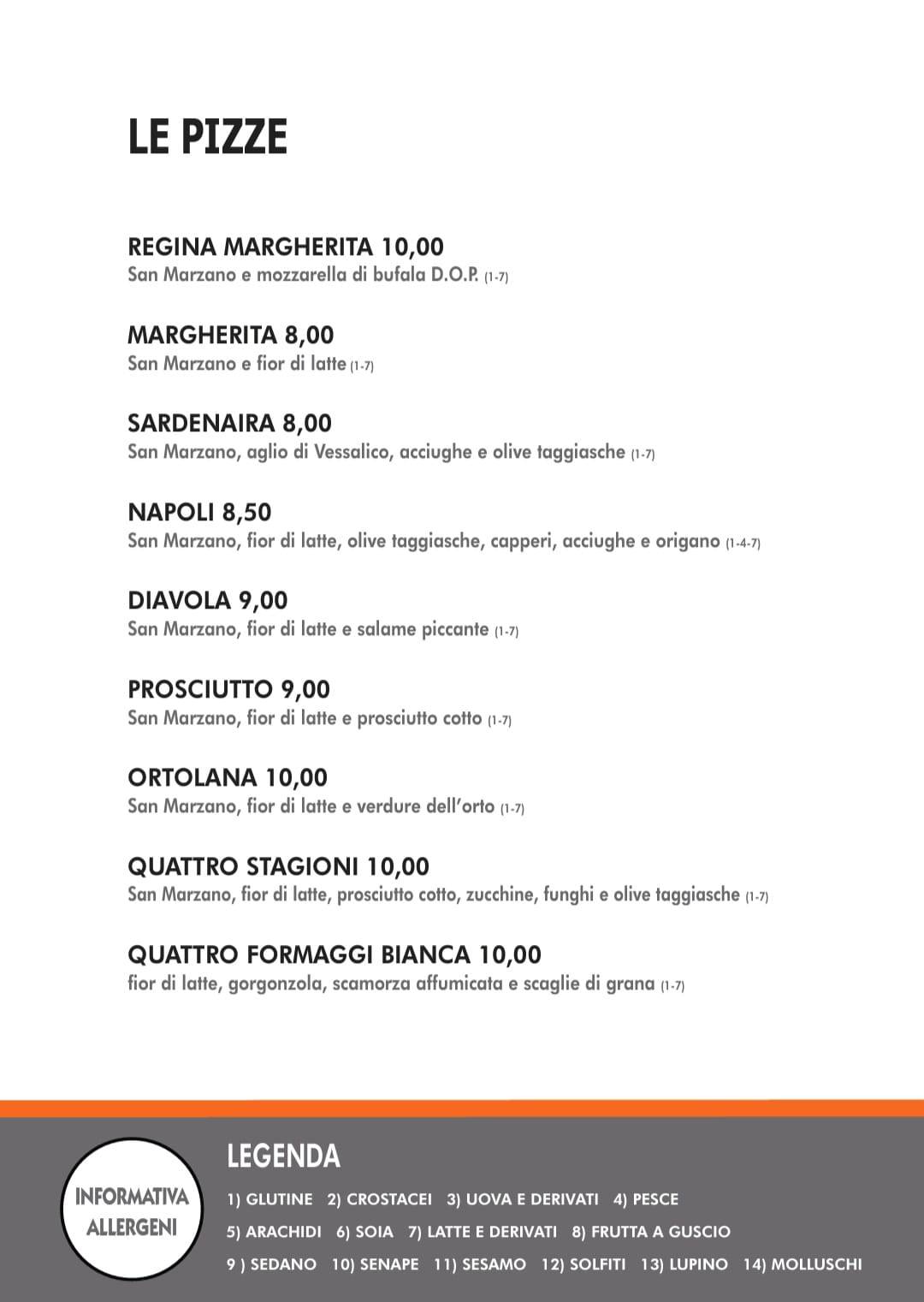 Menu au Peccati Di Gola restaurant, San Bartolomeo Al Mare