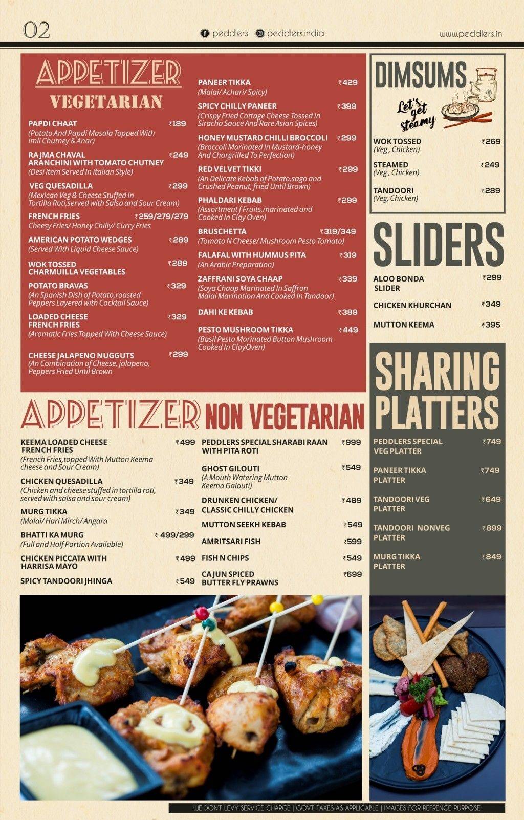 Menu at Peddlers, Chandigarh, Hotel Heritage