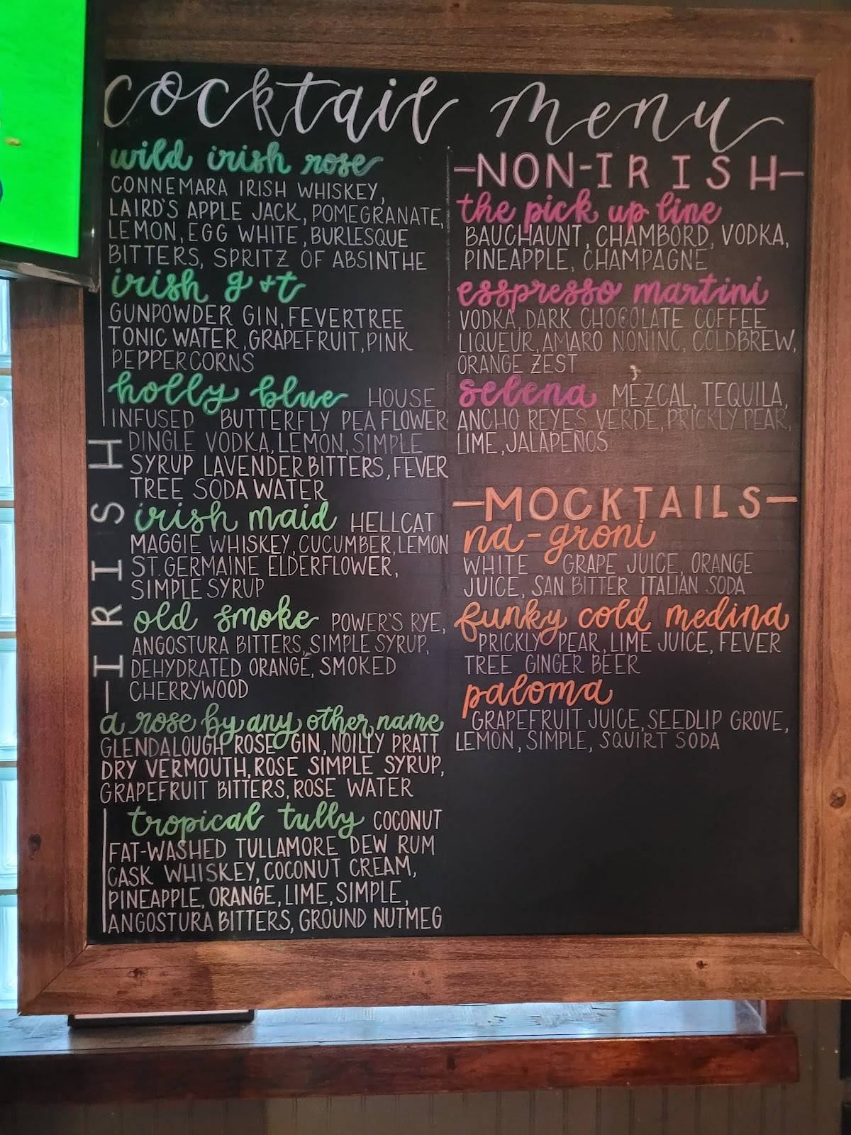 Menu at Penny Whistle Pub, Houston