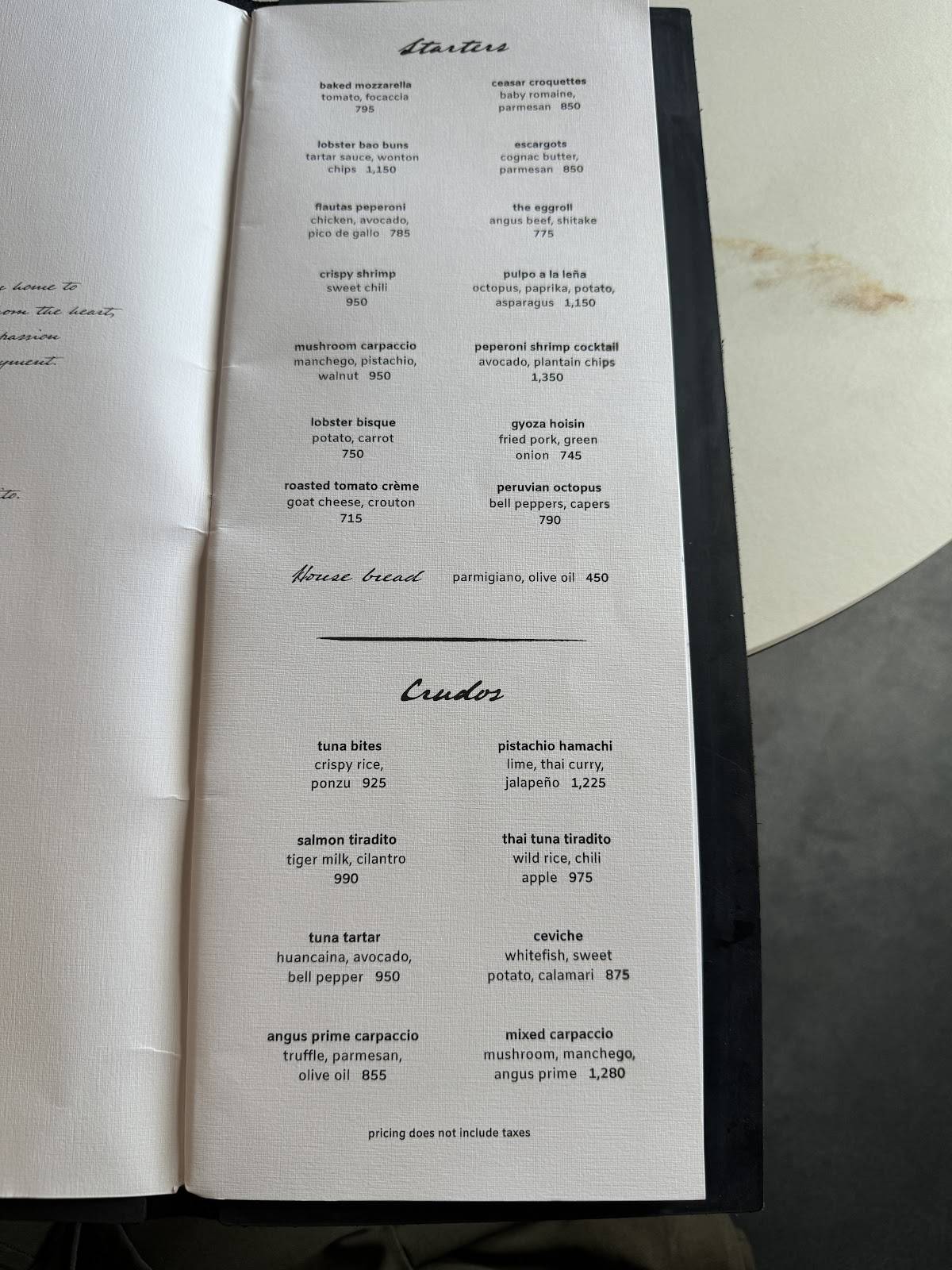 Menu at Peperoni Restaurante, La Romana