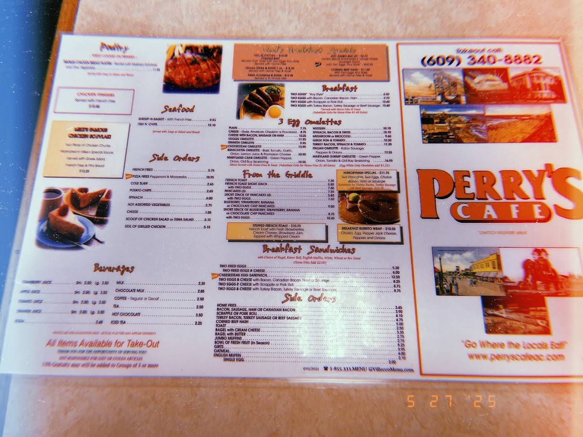 Menu at Perry's Cafe & Deli, Atlantic City